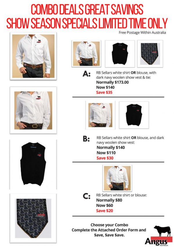 Merchandise Combo Deals available this show season - Angus Australia