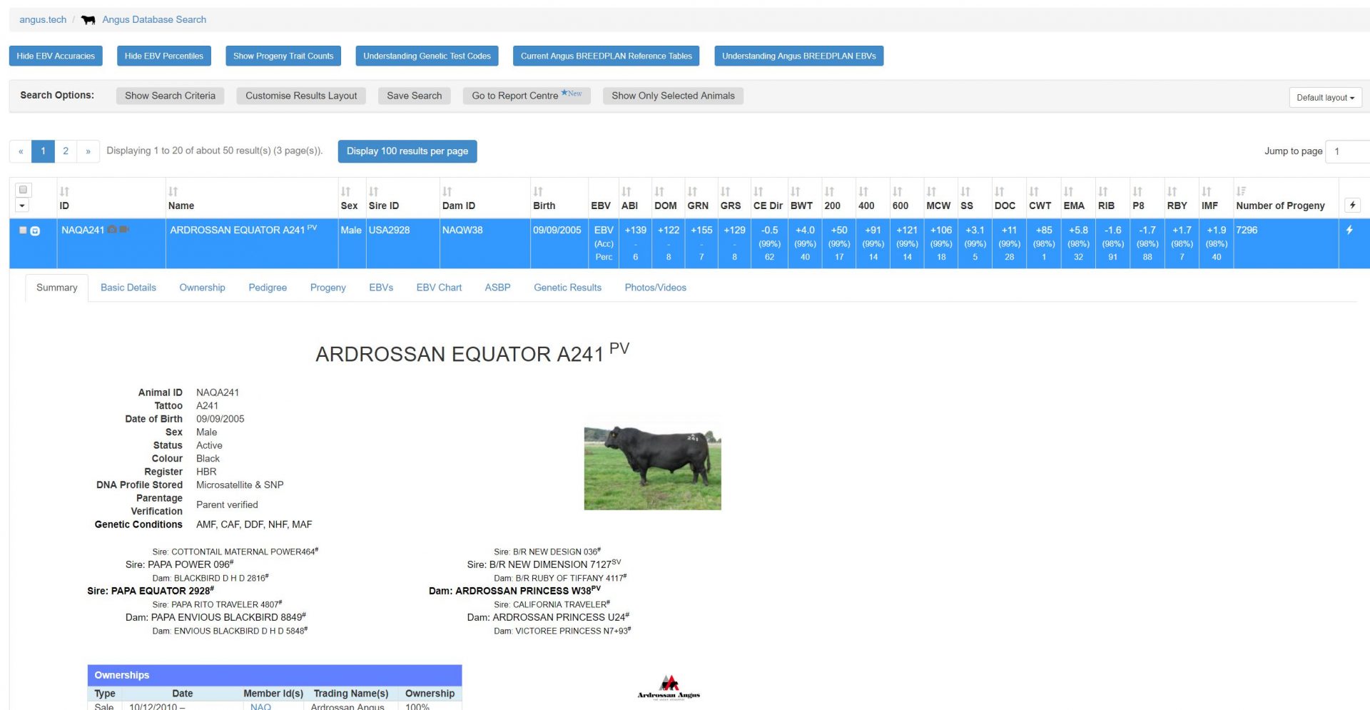 Viewing Animal Information - Angus Australia